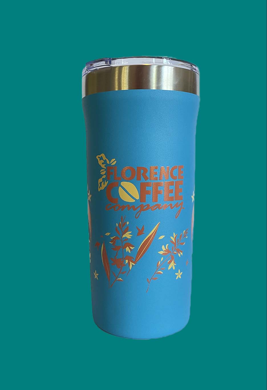 Florence Coffee Blue Floral, Travel Mug | Florence Coffee Co.